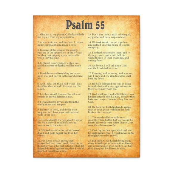 Express Your Love Gifts | Art | Scripture Sign Psalm 55 Chapter Gold Bible Canvas Christian Wall ...